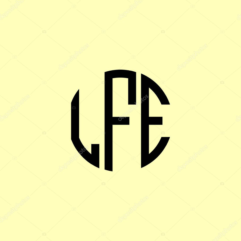 Letras iniciales redondeadas creativas Logotipo LFE. Será adecuado para ...