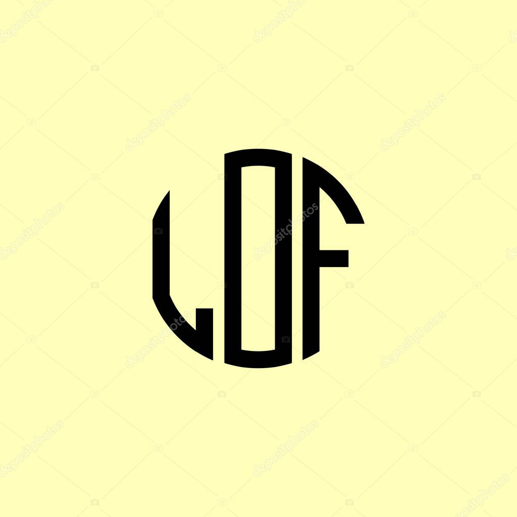 Letras iniciales redondeadas creativas Logotipo LOF. Será adecuado para ...