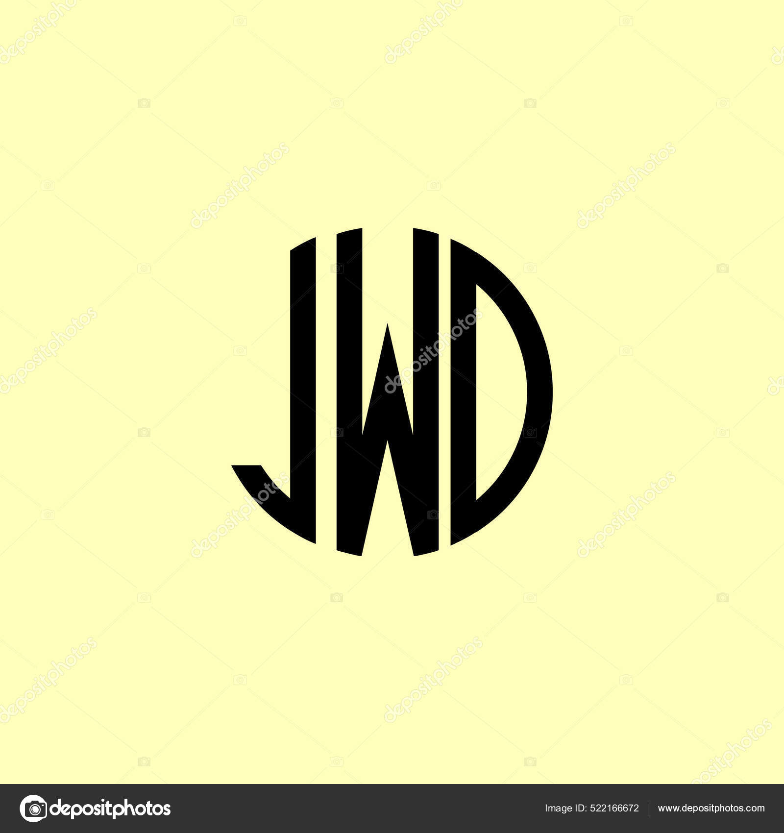 Creative Rounded Initial Letters Jwd Logo Suitable Which Company Brand ...