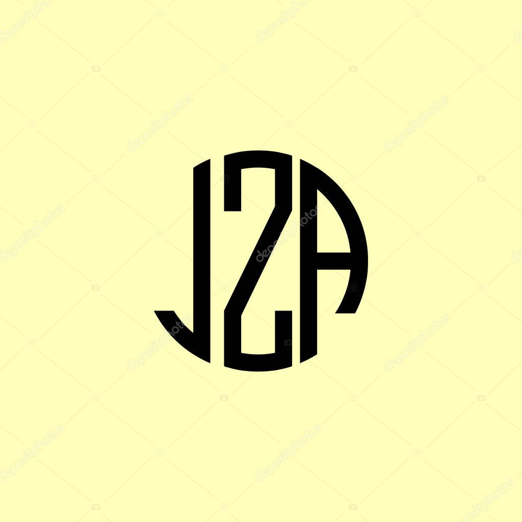 Letras iniciales redondeadas creativas Logo de JZA. Será adecuado para ...