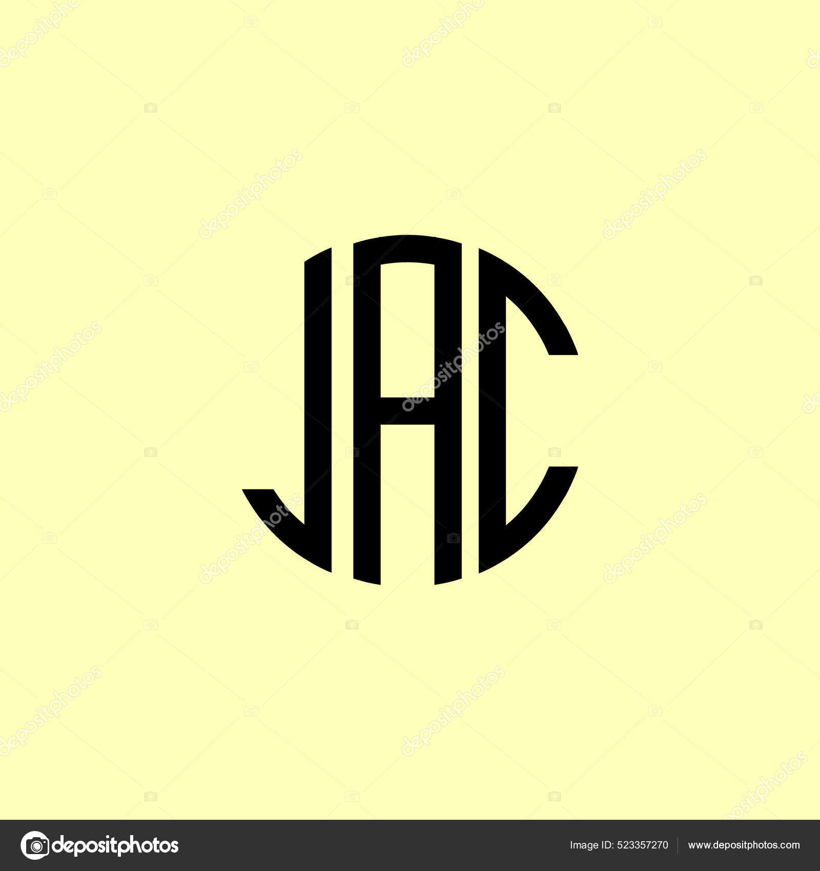 Creative Rounded Initial Letters Jac Logo Suitable Which Company Brand ...