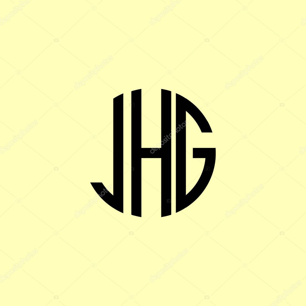 Letras iniciales redondeadas creativas Logo de JHG. Será adecuado para qué empresa o nombre de ...