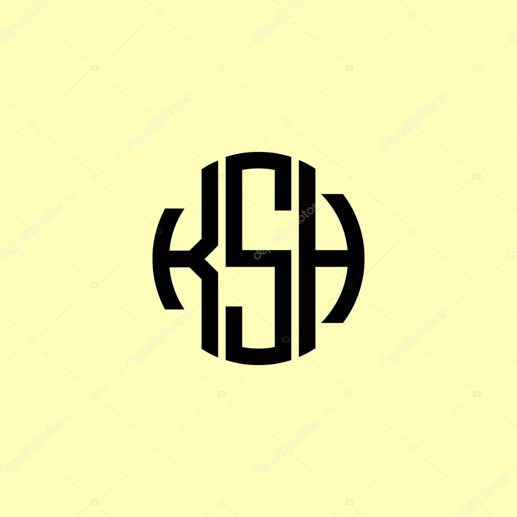 Letras iniciales redondeadas creativas KSH Logo. Será adecuado para qué ...