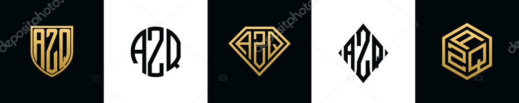 Letras iniciales Diseño del logo AZQ Bundle. Este set incluía Escudo ...