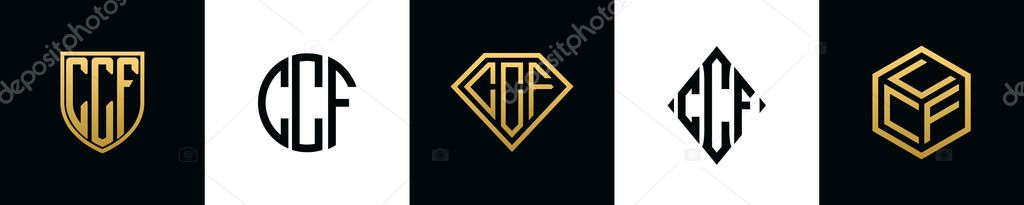 Letras iniciales CCF logo designs Bundle. Este set incluía Escudo ...