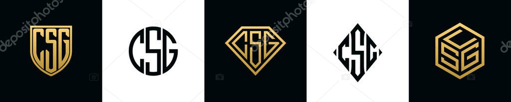 Letras iniciales CSG logo designs Bundle. Este set incluía Escudo ...