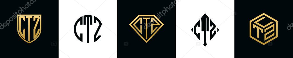 Letras iniciales CTZ logo designs Bundle. Este set incluía Escudo ...