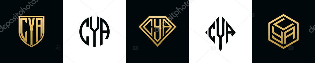 Letras iniciales CYA logo designs Bundle. Este set incluía Escudo ...