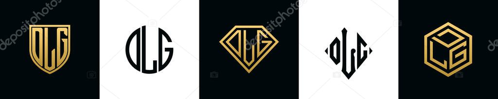 Letras iniciales DLG logo designs Bundle. Este set incluía Escudo ...