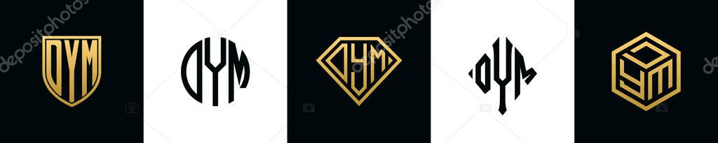 Letras iniciales Diseños del logo DYM Bundle. Este set incluía Escudo ...