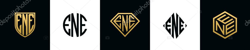 Letras iniciales ENE logo designs Bundle. Esta colección incorporada ...