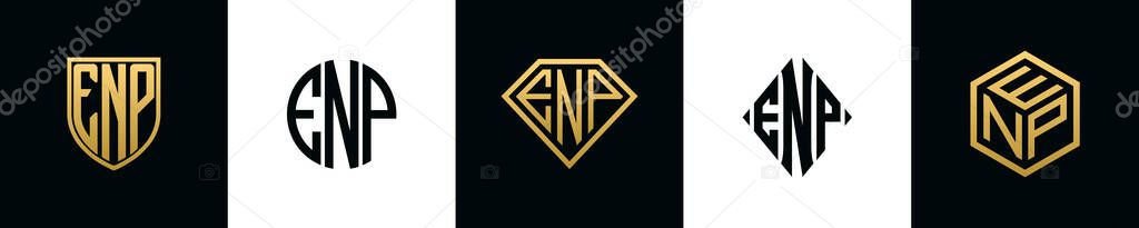 Letras iniciales ENP logo designs Bundle. Esta colección incorporada ...