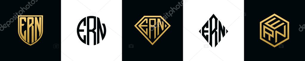 Letras iniciales Diseño del logo de ERN Bundle. Esta colección ...