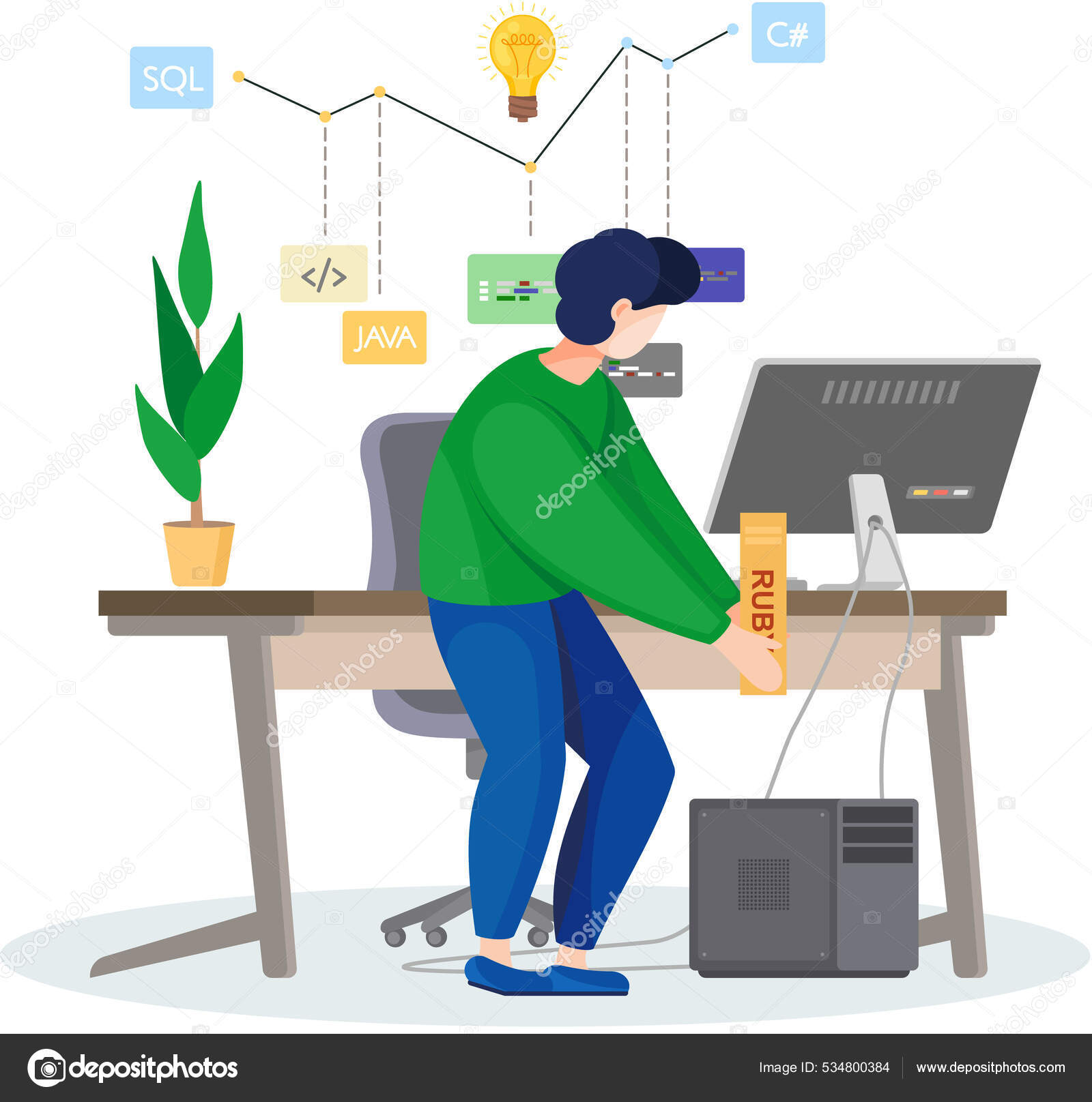 Programmer engineering and coding. Programmer working on web ...