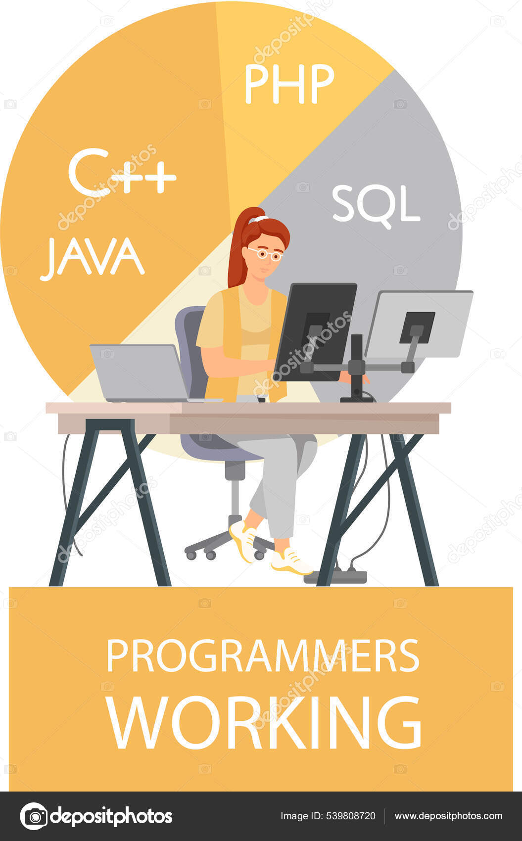 Programmer engineering and coding. Programmer working on web development on computers Stock ...