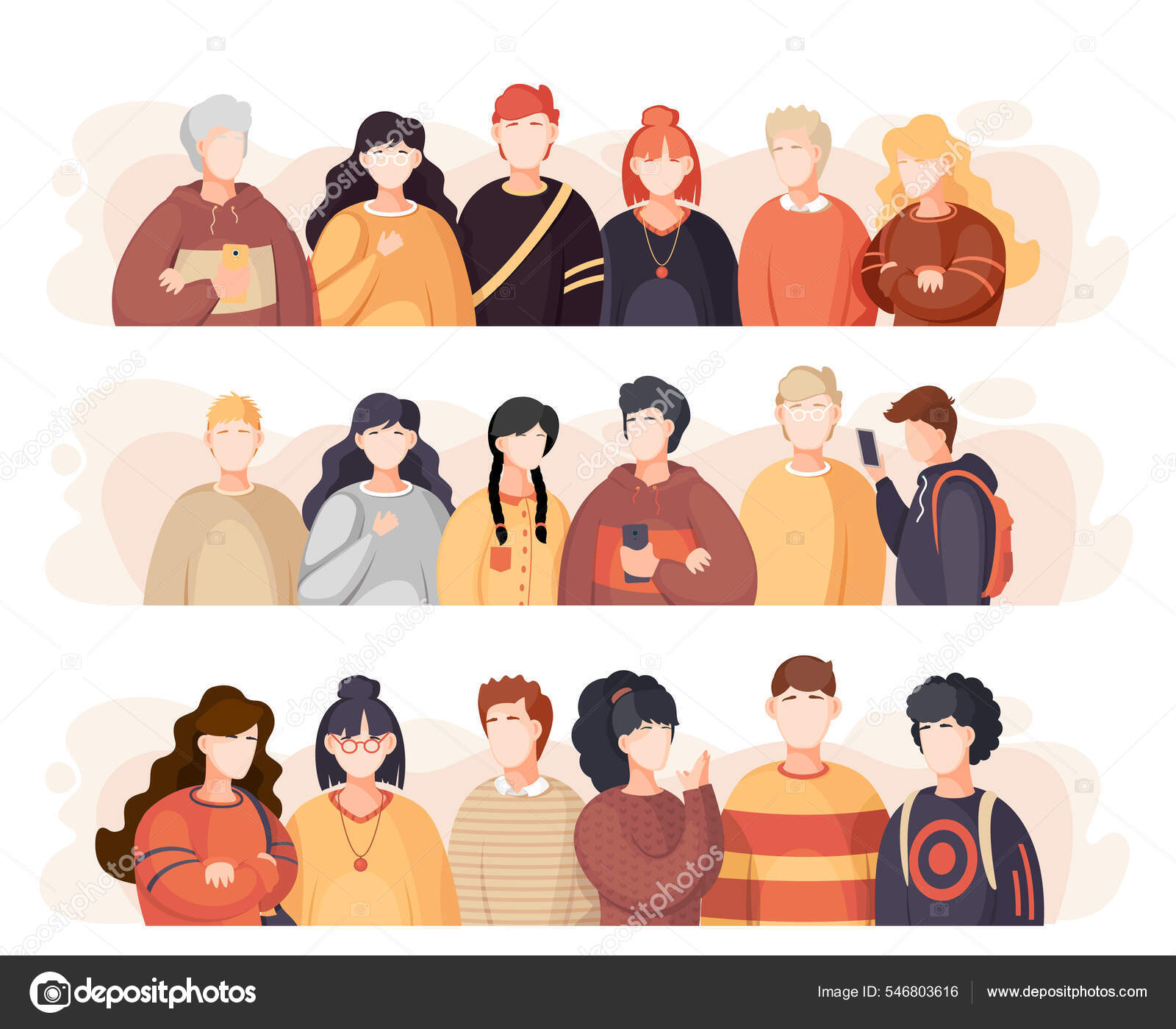 Group Of Sad People Clipart