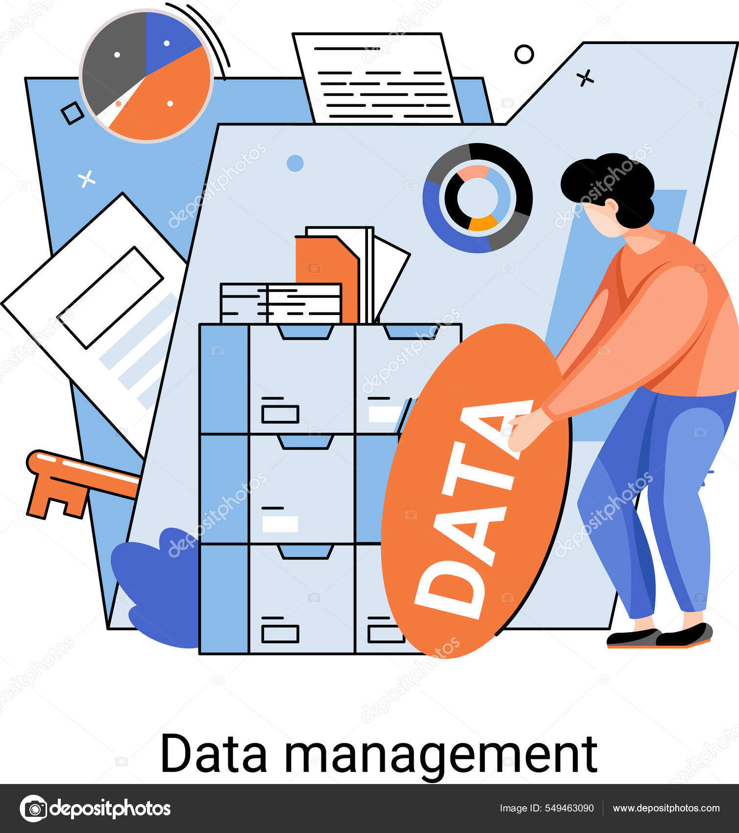 Data management metaphor, data center, business protection, rational ...