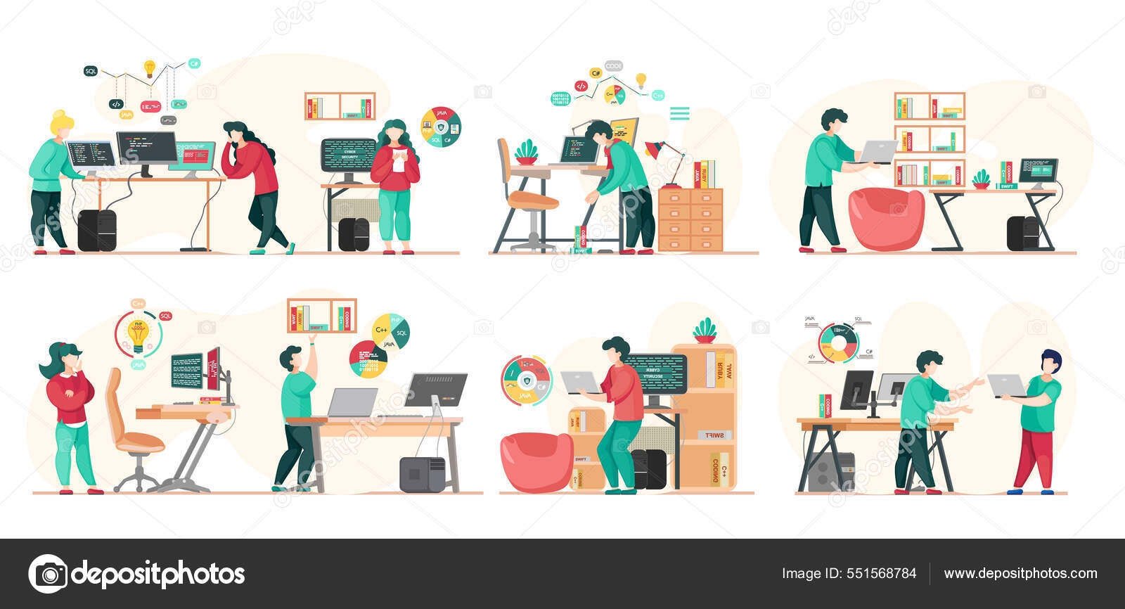 Programmer engineering and coding. Programmer working on web ...