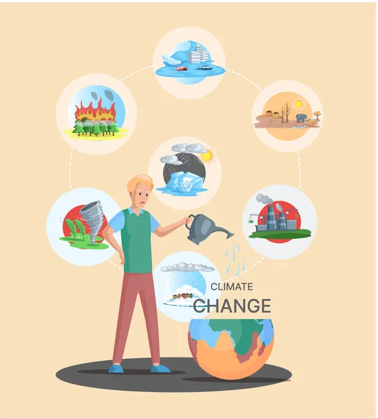 Opwarming van de aarde, metafoor voor klimaatverandering, natuurramp ...