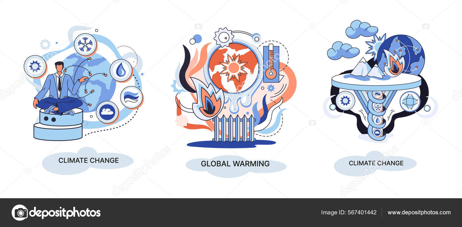 Global warming metaphor, human climate change, emissions destroy ...