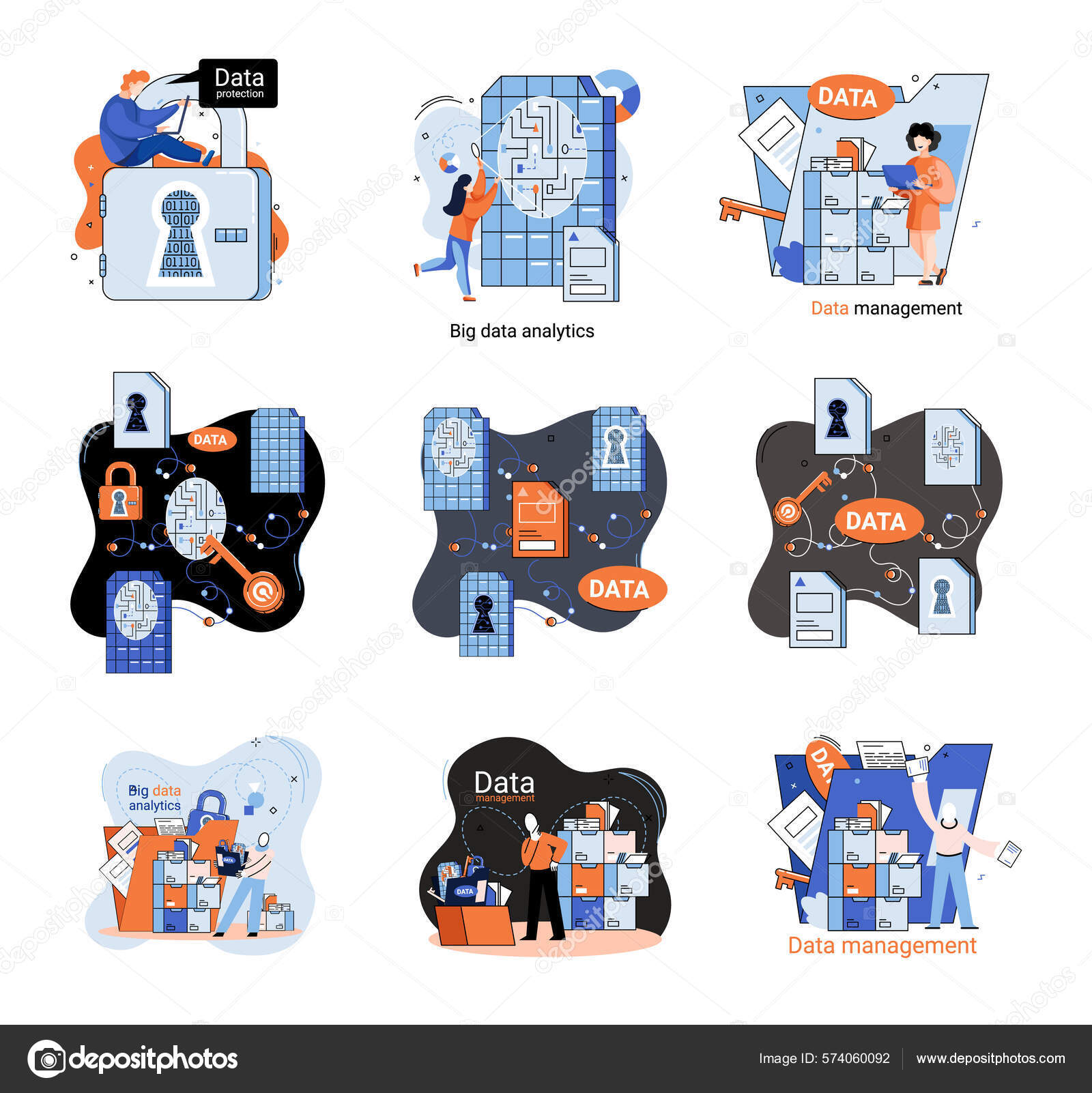 Big Data Analytics Platform Data Management Protection Creative ...