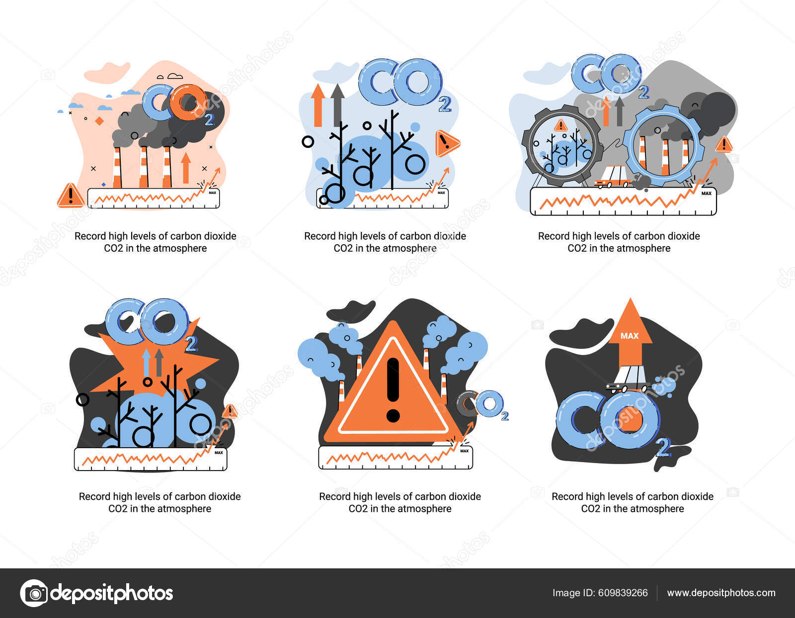 Record High Levels Carbon Dioxide Co2 Atmosphere Industrial Emissions ...