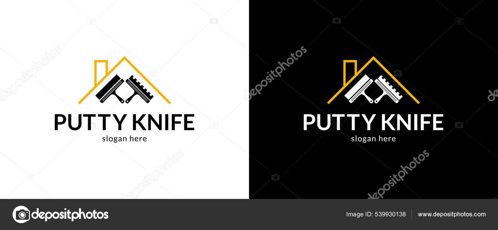 Beautiful Putty Knifes Logo Vector Illustration Stock Vector Image by ...