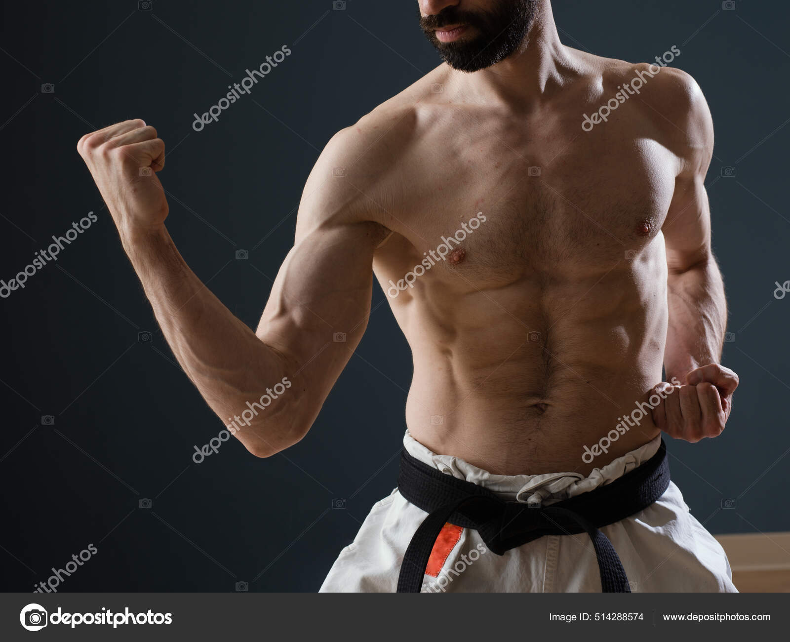 Sensei Karateka Instructor Trains Alone His Dojo Showing Enviable ...