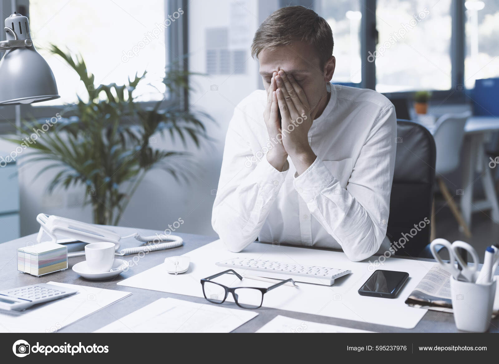 Overwhelmed Office Worker