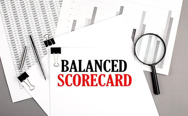 Balanced Scorecard Text White Folder Grey Background Stock Photo by ...