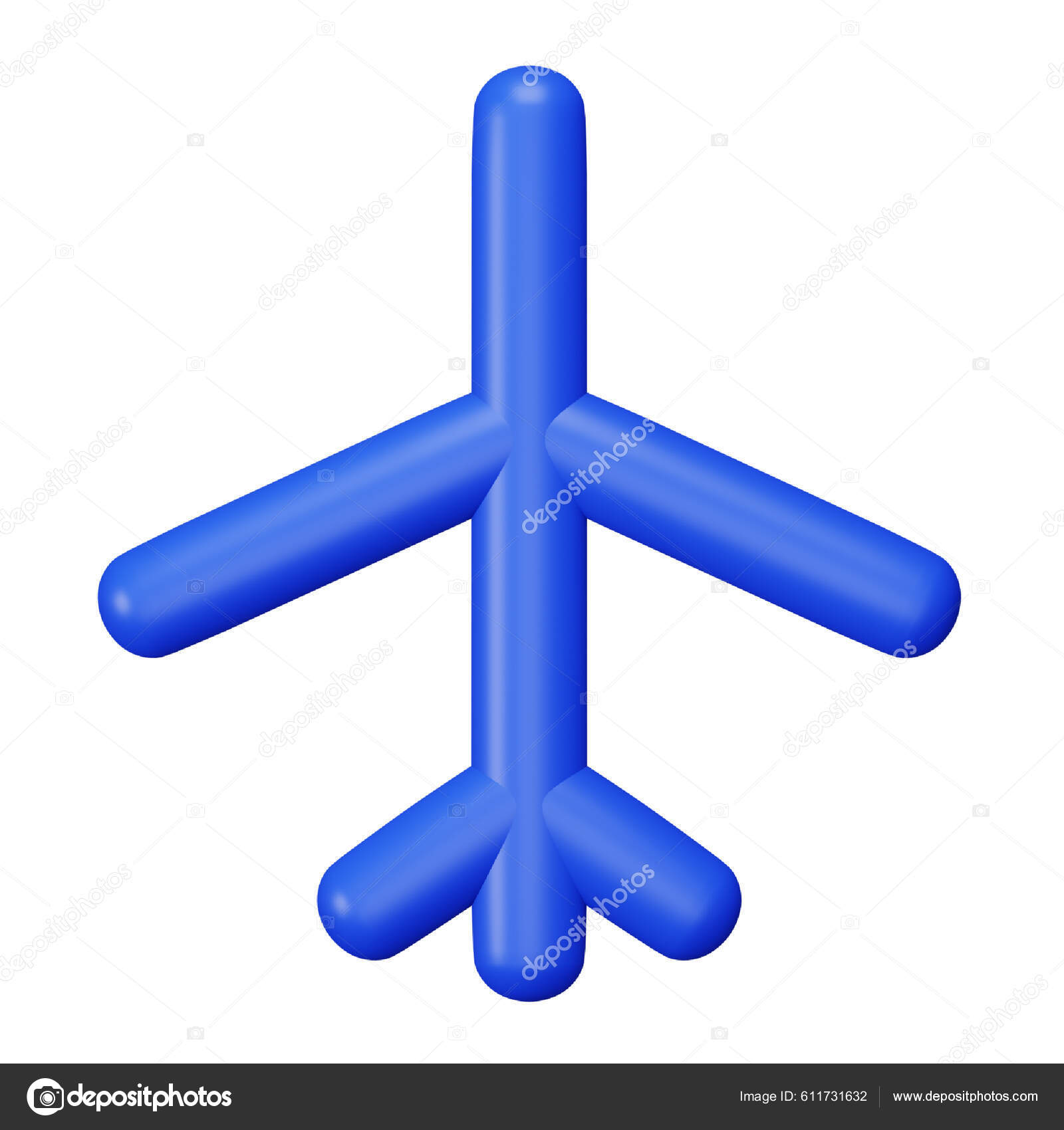 Airplane Mode Rendering Isometric Bold Line Icon Stock Vector Image by ...