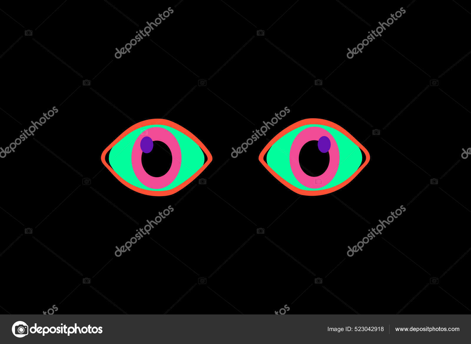 Trippy Melting Eye Surreale Psychedelische Vektorillustration Stock ...