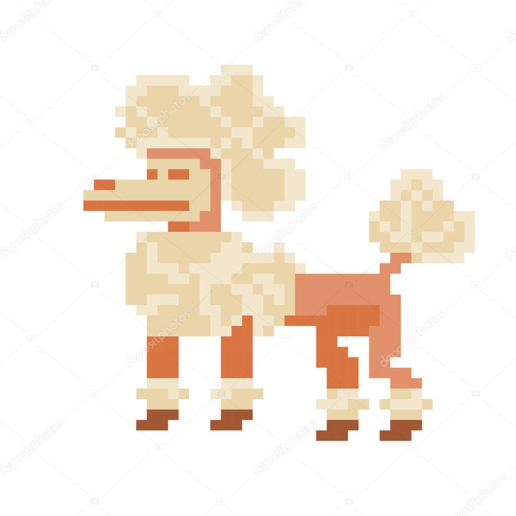 Dog breeds. Pixel art 80s style icons. Stickers and embroidery design ...