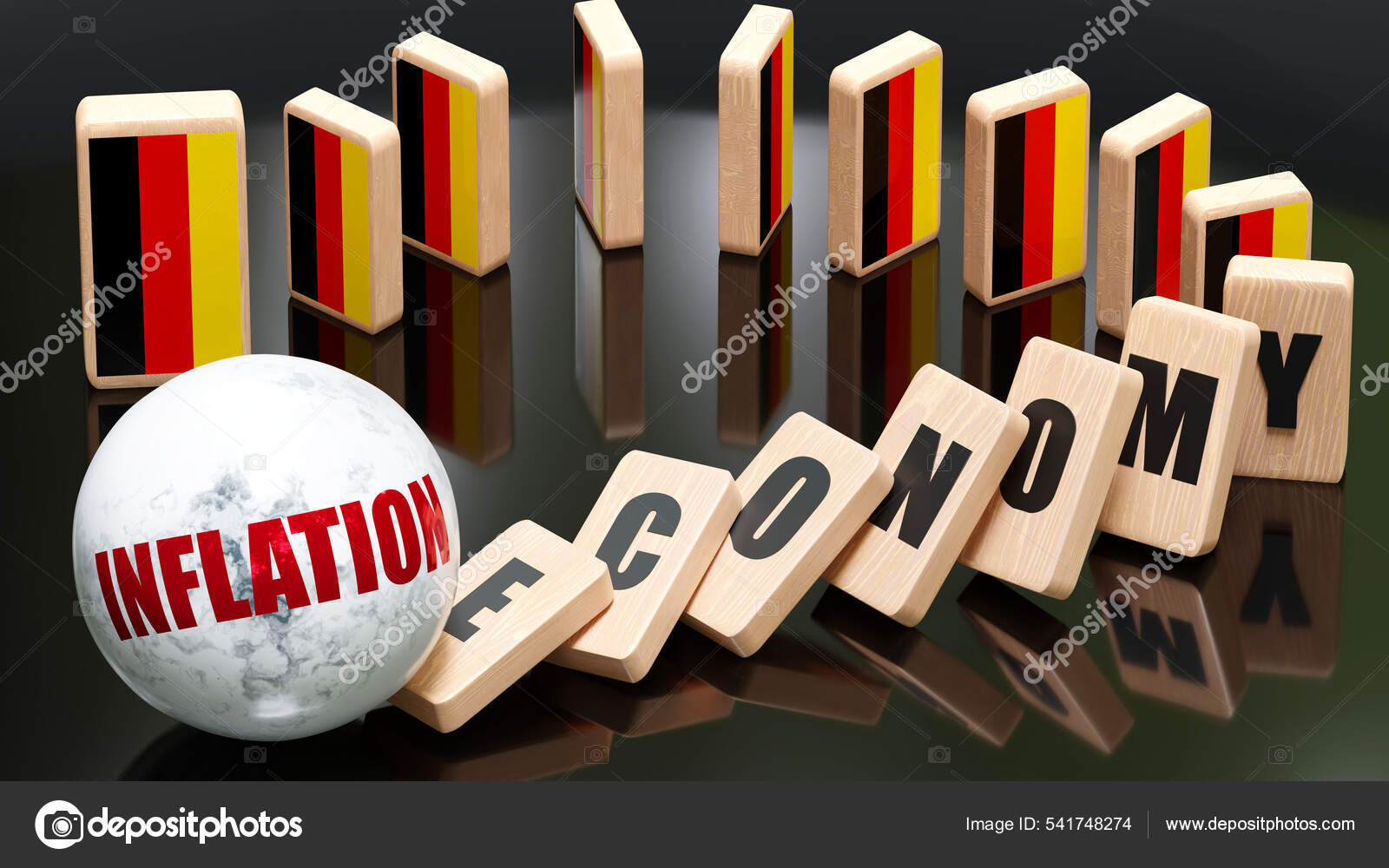Germany Inflation Economy Domino Effect Chain Reaction Germany Set