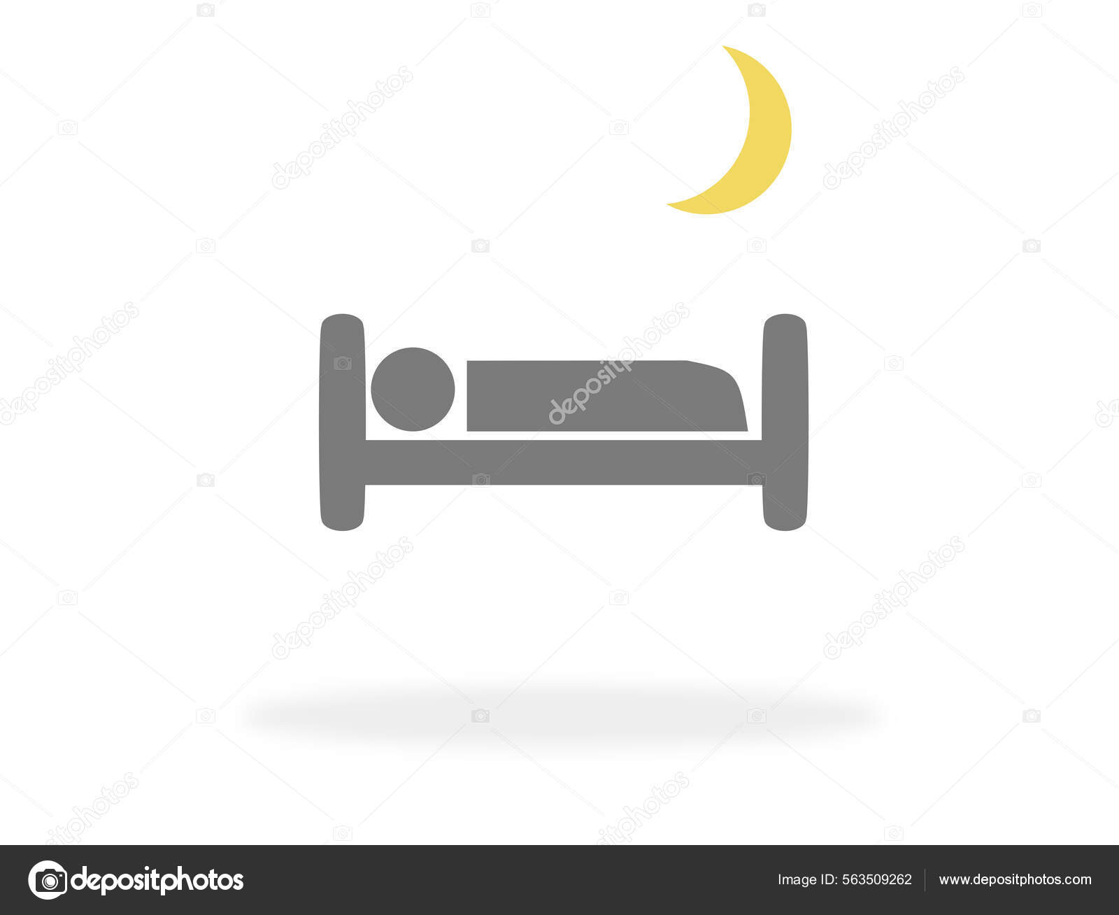 Bed Icon Shadow Moon Sleep Night — Stock Photo © keport #563509262