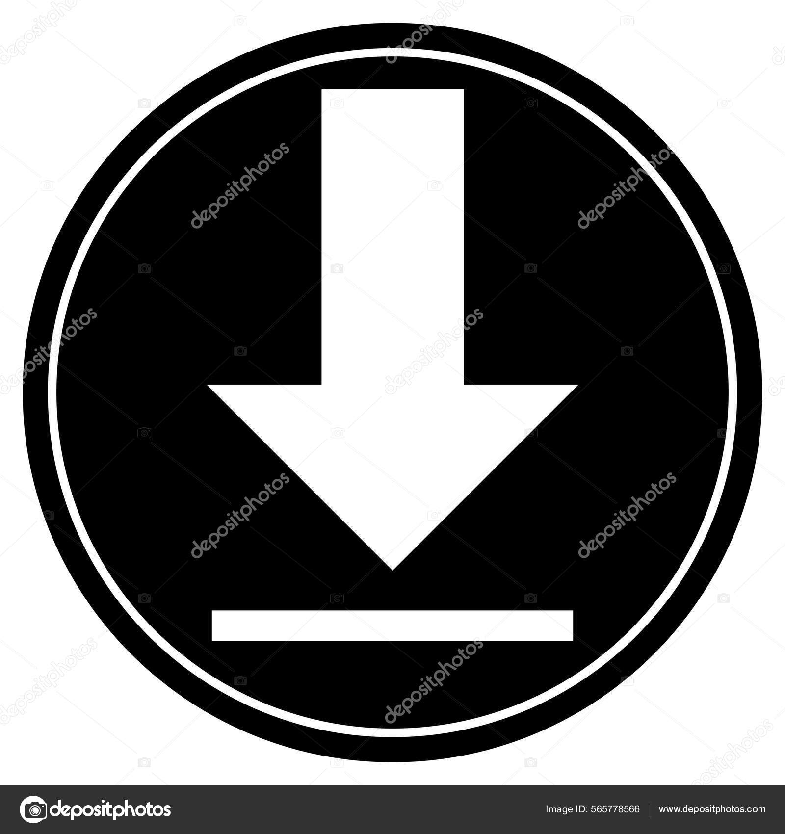 Black Button White Icon Download — Stock Photo © keport #565778566