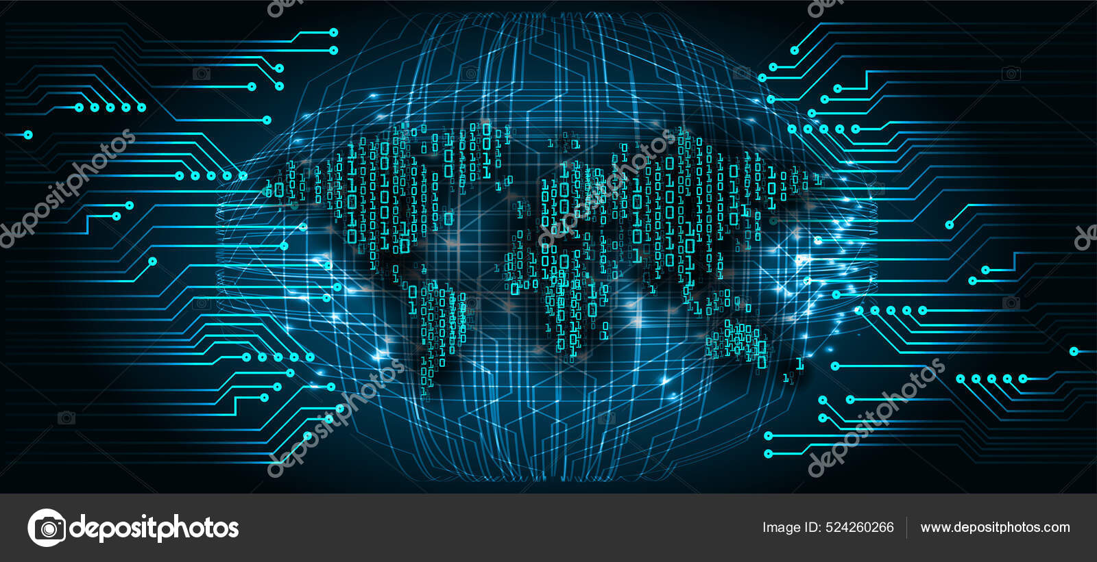 World Map Code Dark Background Stock Vector Image by ©titima157@gmail ...