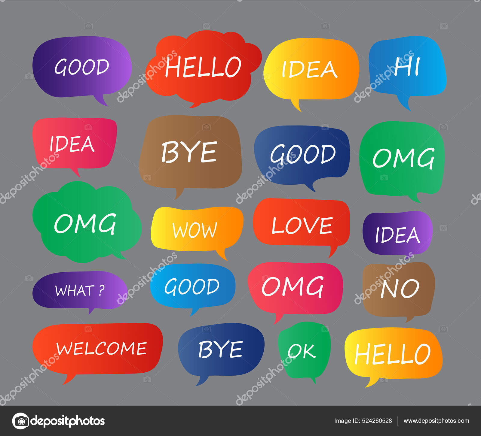 Set Speech Bubbles Words Background Stock Vector by ©titima157@gmail ...