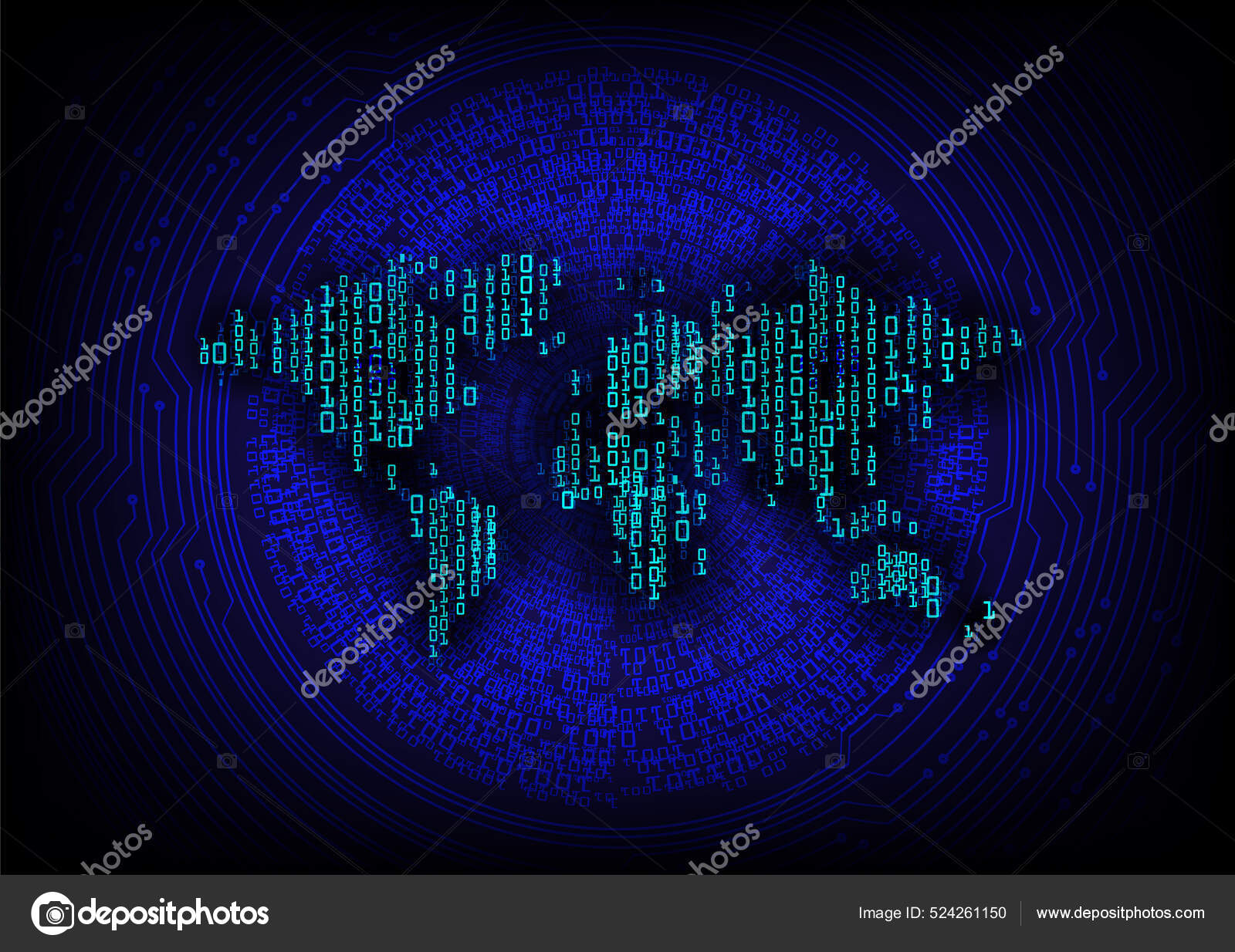 World Map Code Dark Background Stock Vector by ©titima157@gmail.com ...