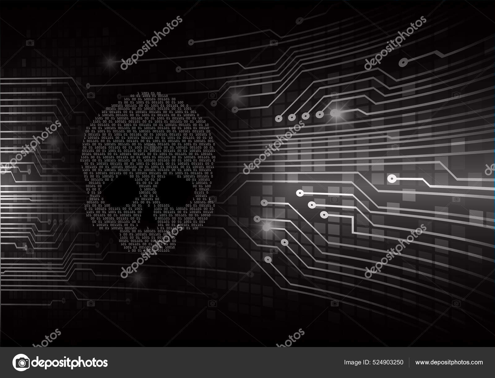 Fondo Pantalla Digital Códigos Fondo Con Cráneo Vector de stock por ...