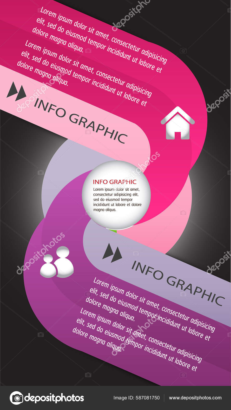 Templat Kotak Teks Modern Banner Infographics Vektor Stok oleh ...