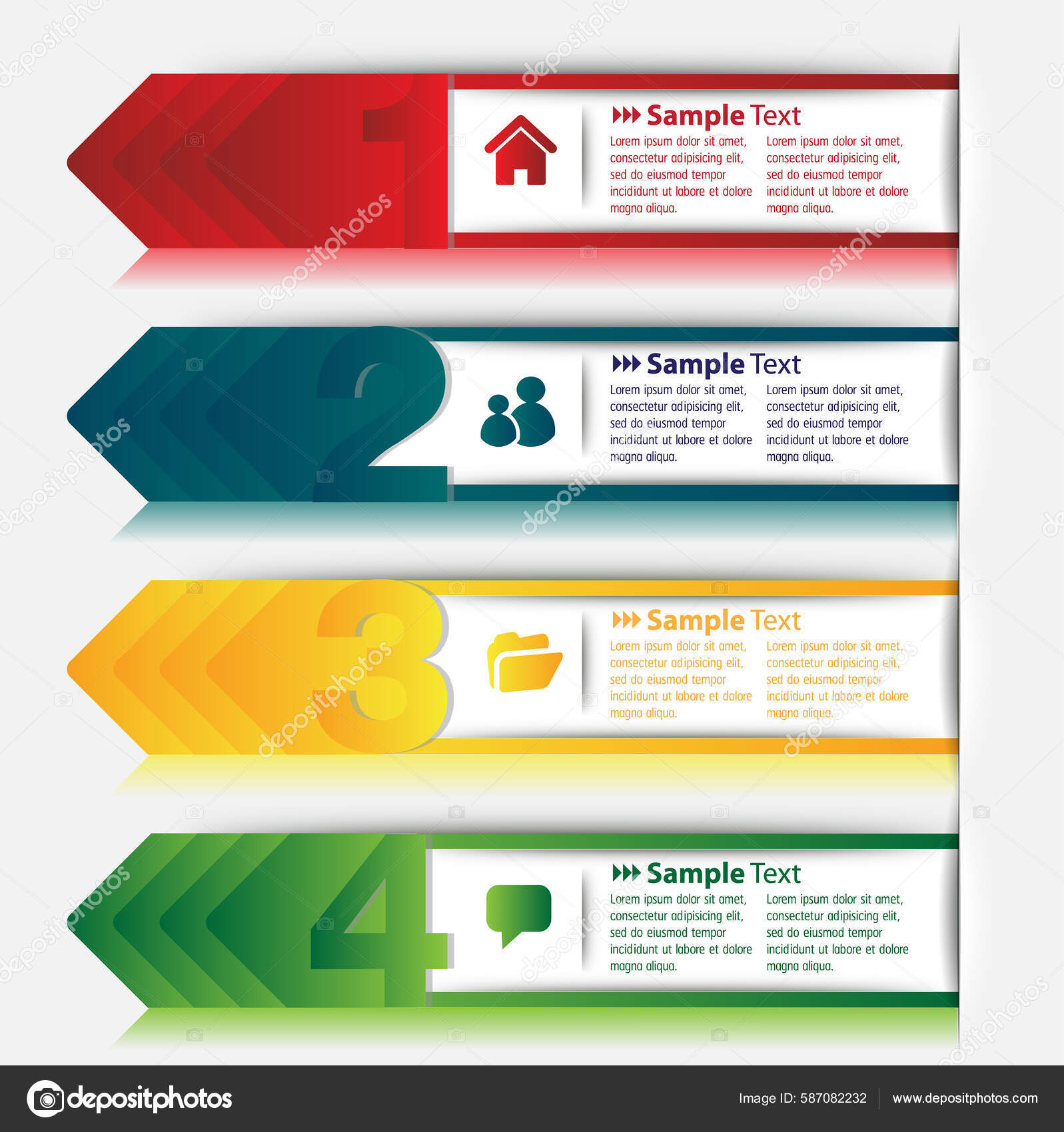 Templat Kotak Teks Modern Banner Infographics Vektor Stok oleh ...