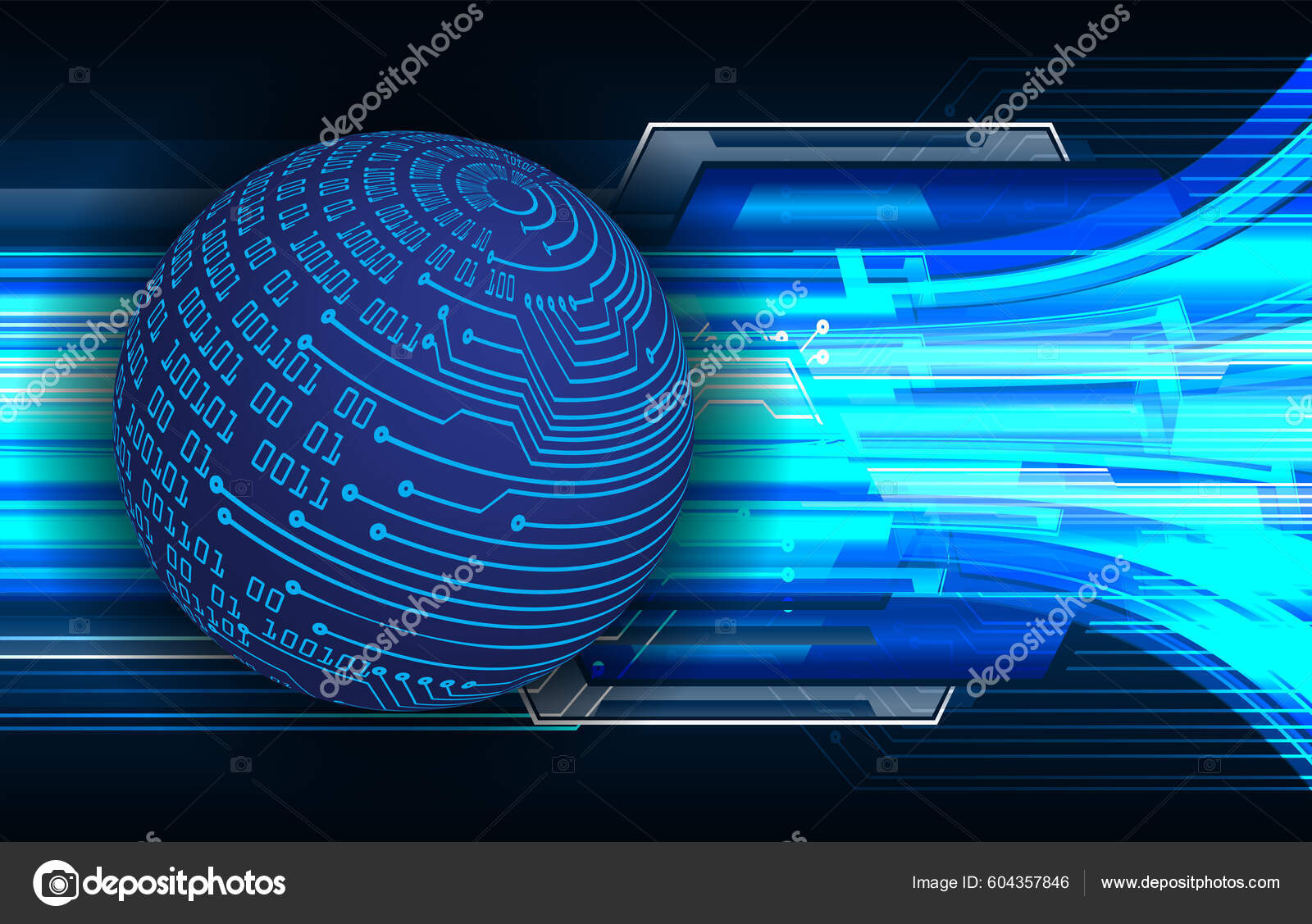 World Binary Circuit Board Future Technology Cyber Security Concept Background Stock Vector by ...