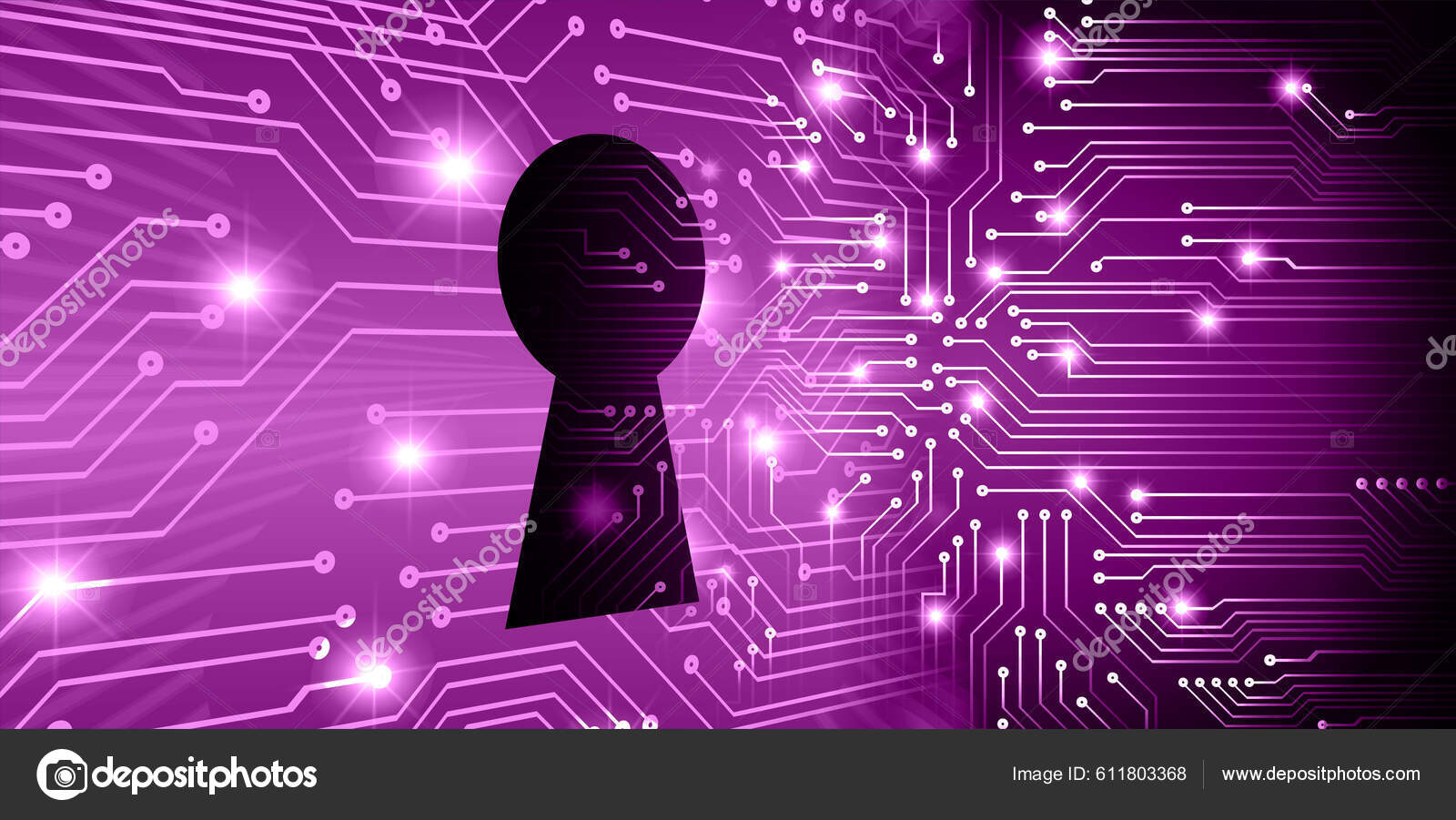 Background Illustration Lock Keyhole Digital Security Concept Vector de ...