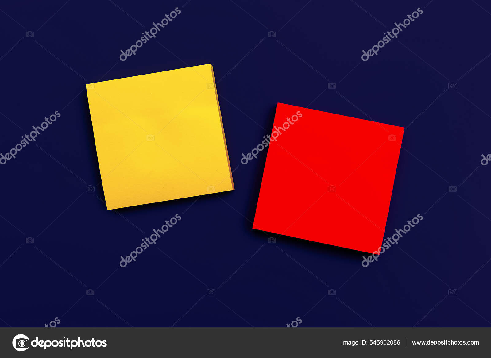 Blank Yellow Square Sticky Note Red Square Sticky Note Dark — Stock ...