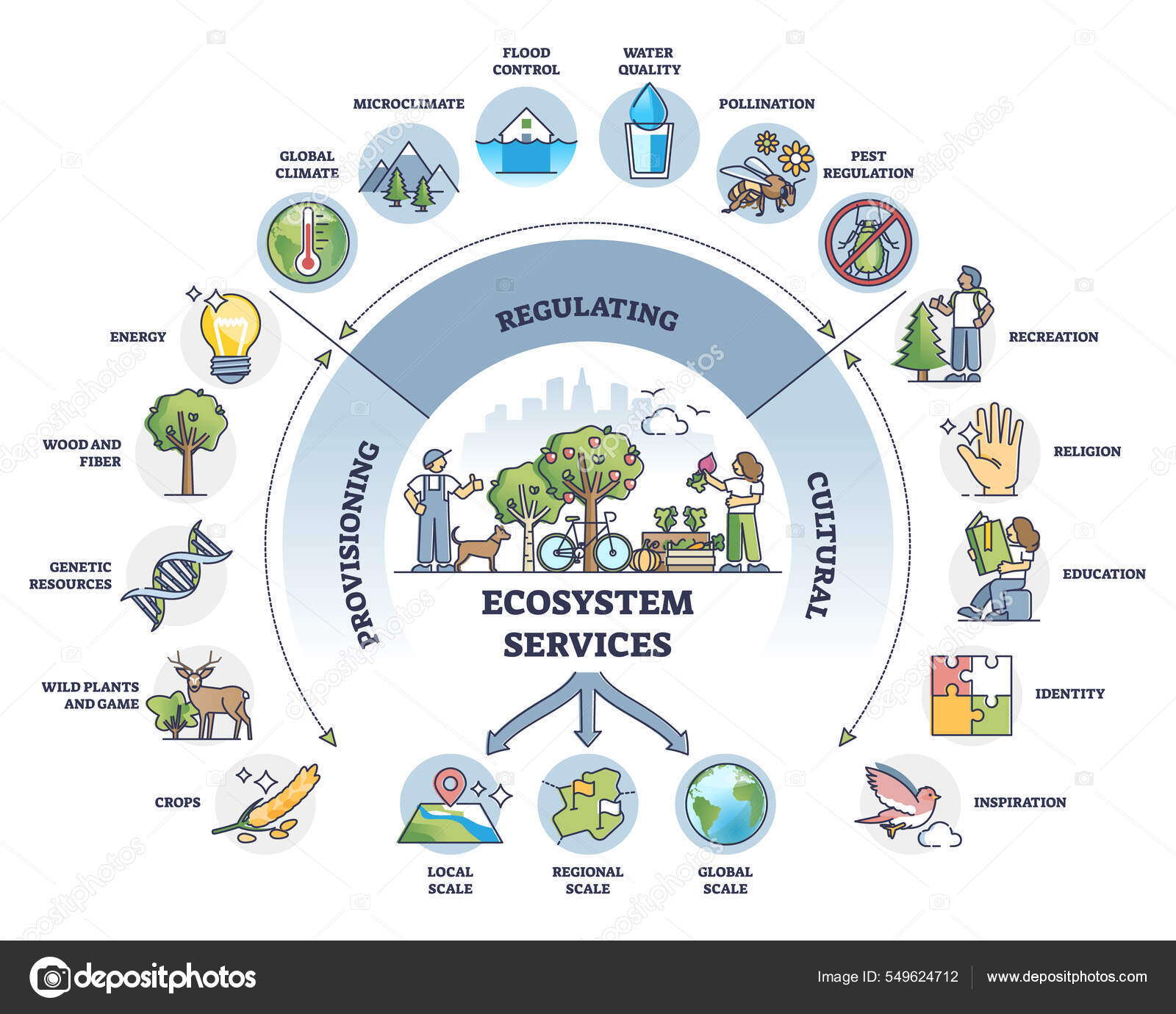 Provisioning, regulating and cultural services division outline diagram ...