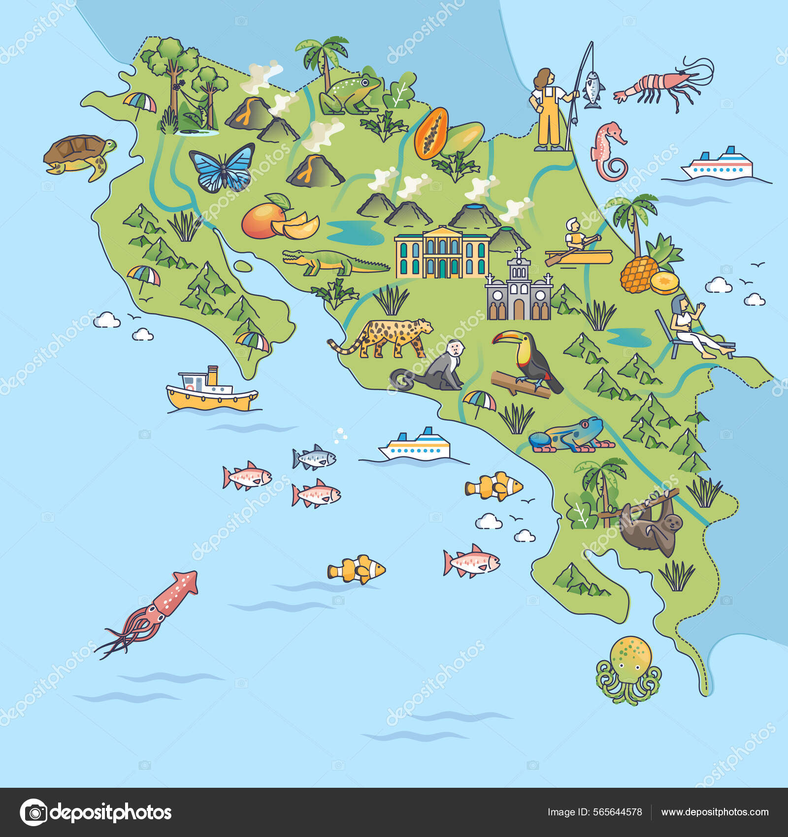 Geographical Map Of Costa Rica Free Physical 3D Map Of Nandayure