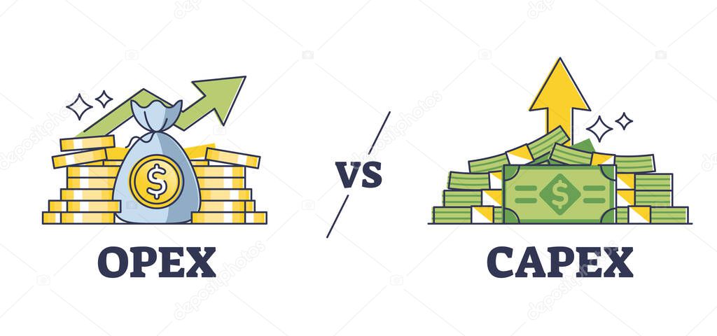 Opex Capex Expenditure Comparison Strategy Difference Outline Diagram ...
