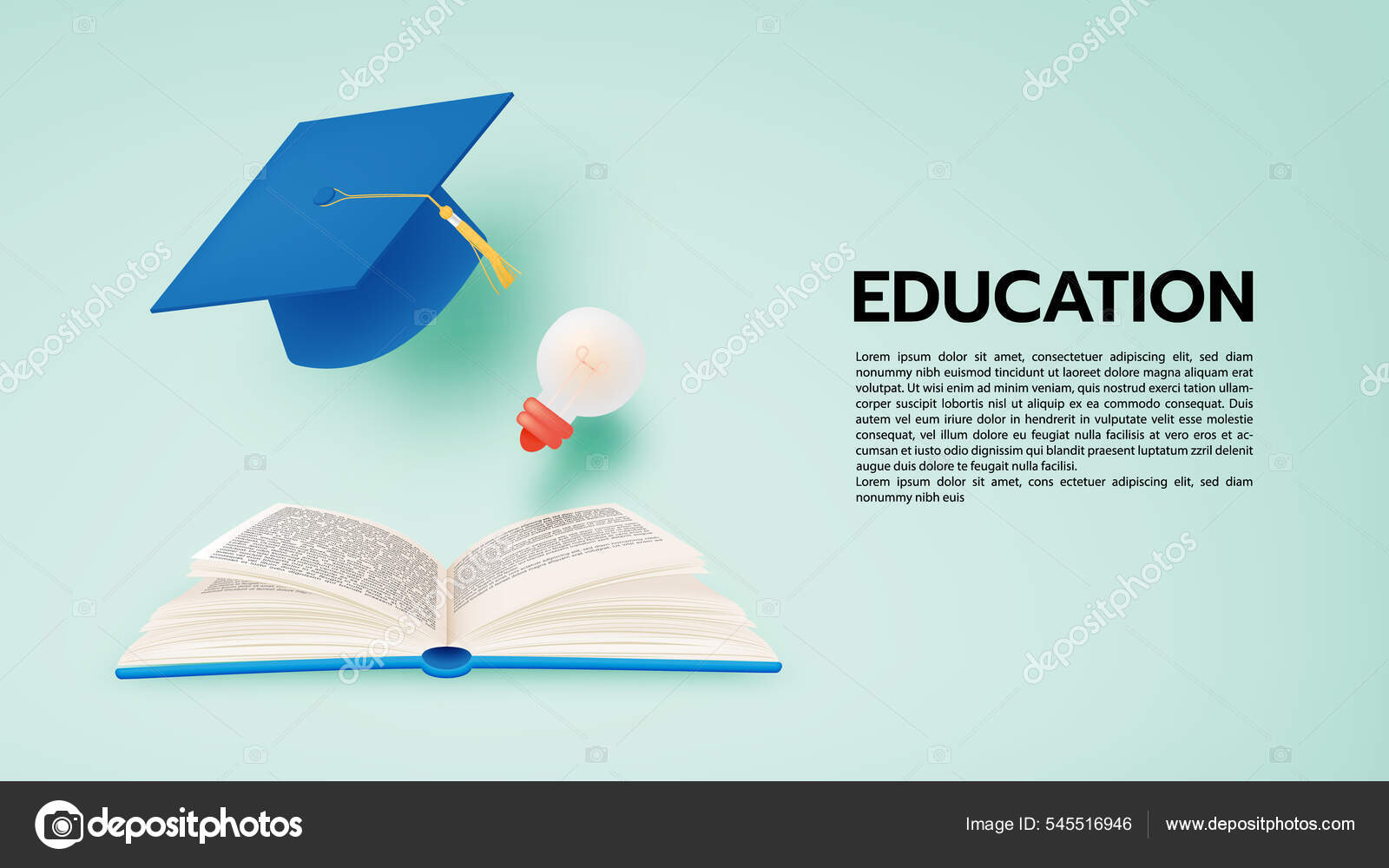 Graduation Hat Background Education Poster Background Concept Pastel ...
