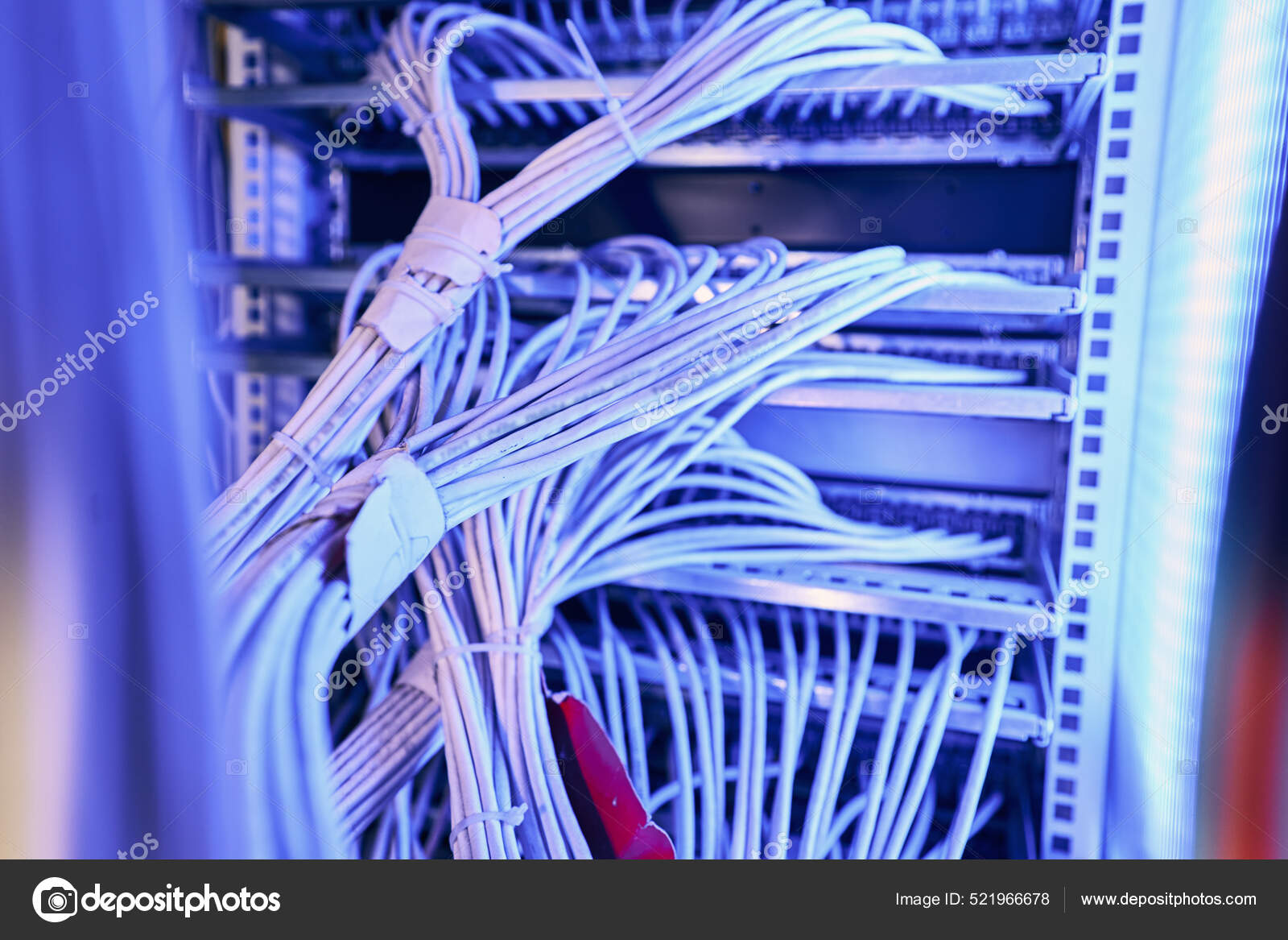 Structured network cabling infrastructure in server room — Stock Photo ...